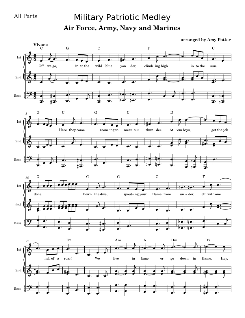 Military Patriotic Medley – Amy Potter Sheet music for Accordion (Piano ...