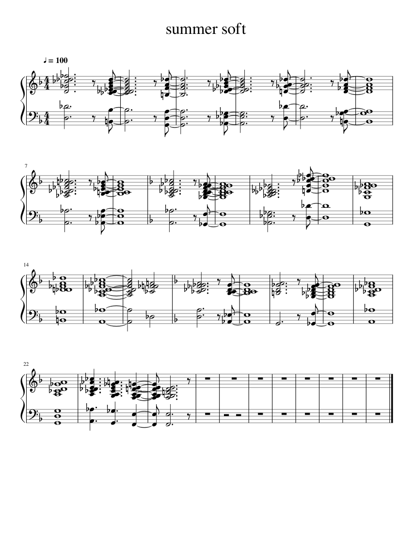Summer soft Sheet music for Piano (Solo) Easy | Musescore.com