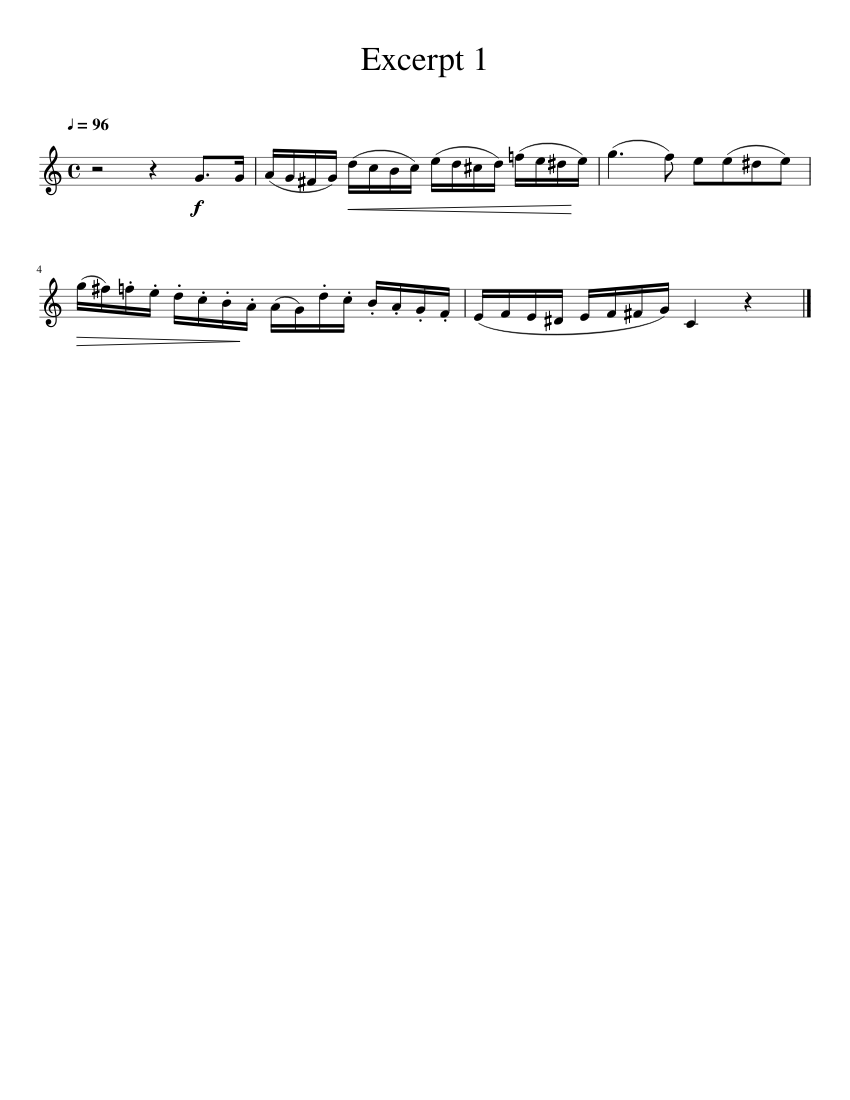 Excerpt 1 Sheet music for Trumpet in b-flat (Solo) | Musescore.com