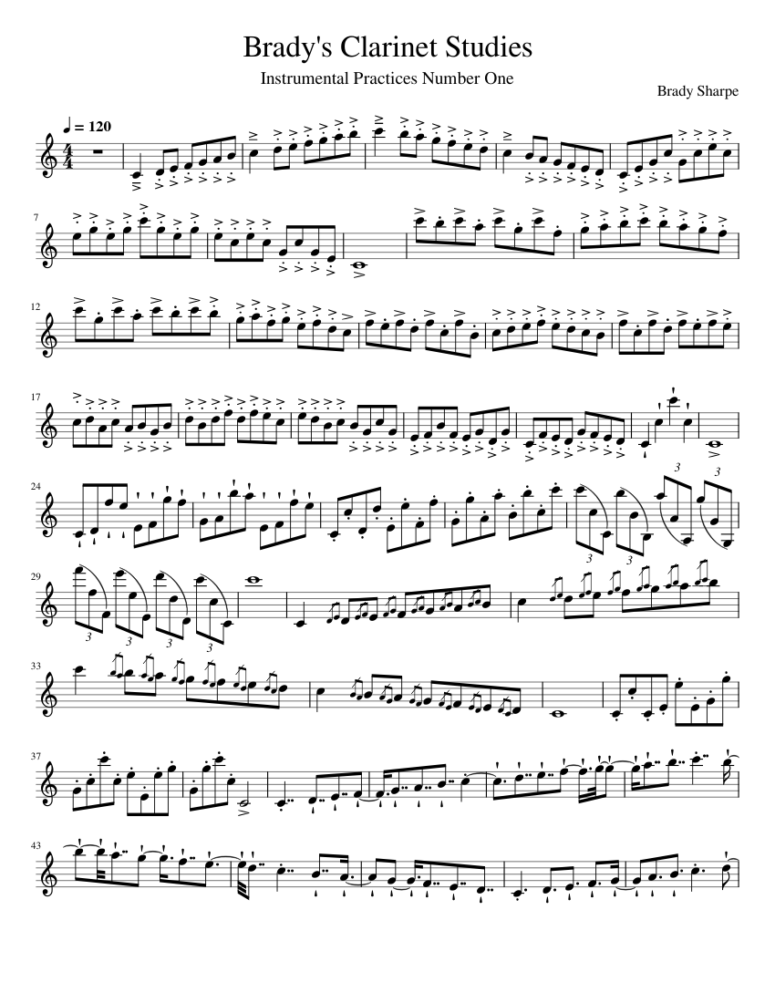 Brady's Clarinet Studies Sheet music for Clarinet in b-flat (Solo ...