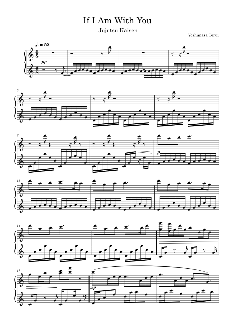 If I Am With You Sheet Music for Piano (Solo) | MuseScore.com