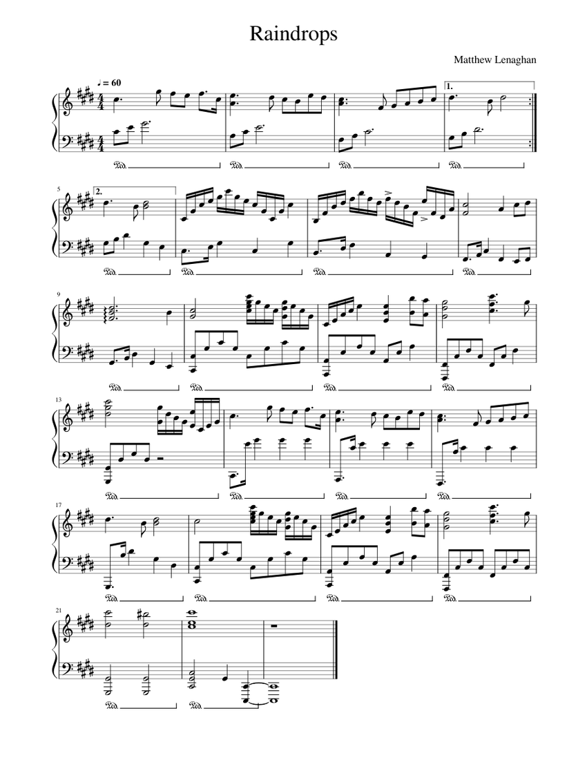Raindrops Sheet music for Piano (Solo) | Musescore.com