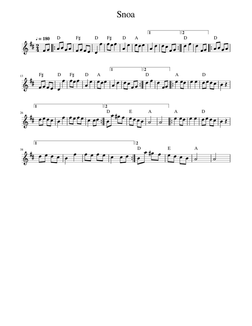 Snoa Sheet music for Nyckelharpa (Solo) | Musescore.com