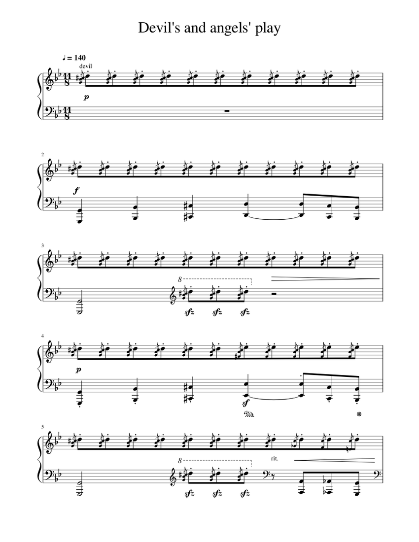 Devil's and angels' play Sheet music for Piano (Solo) | Musescore.com
