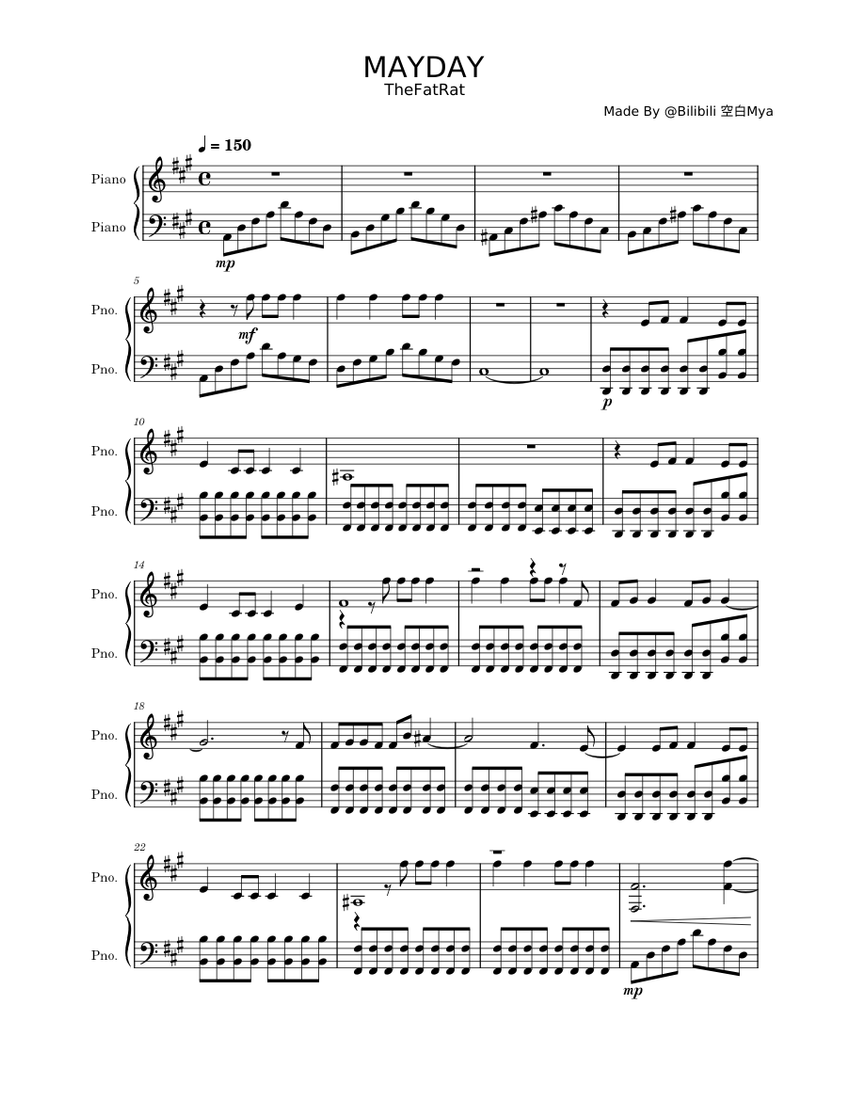 MAYDAY - piano tutorial