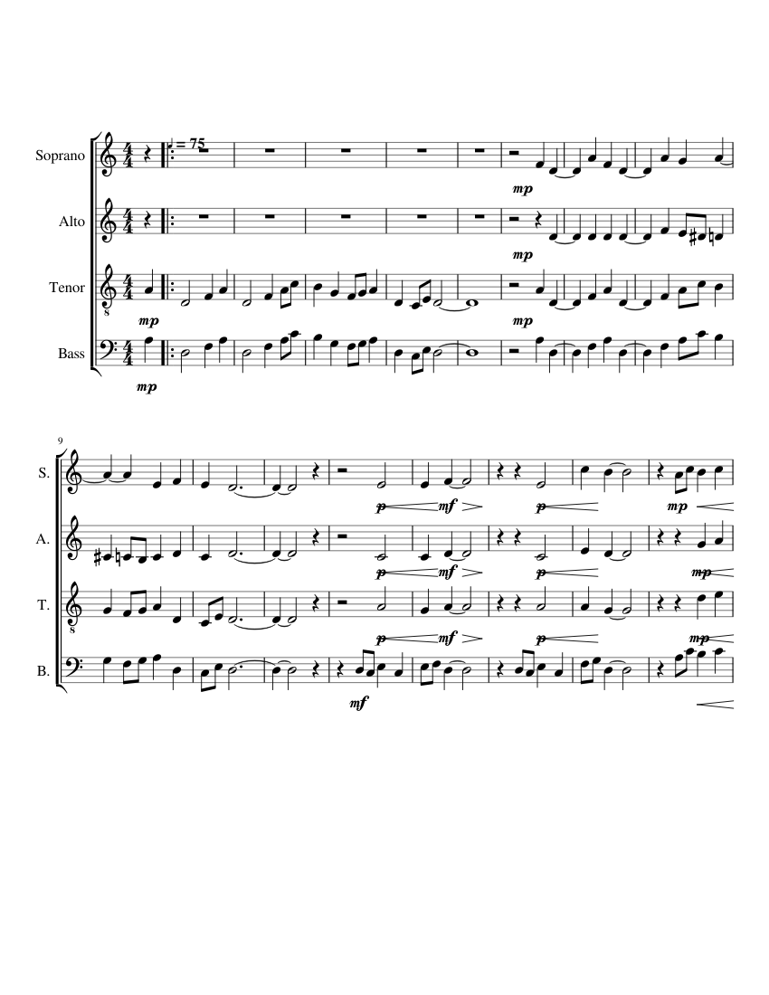 Song of Time Sheet Music for Soprano, Alto, Tenor, Bass voice (Choral ...