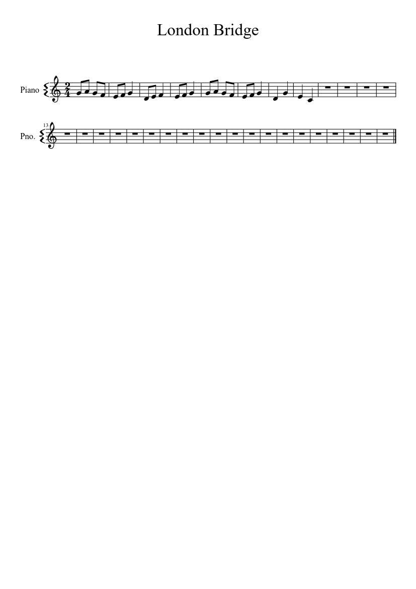 London Bridge Sheet music for Piano (Solo) | Musescore.com