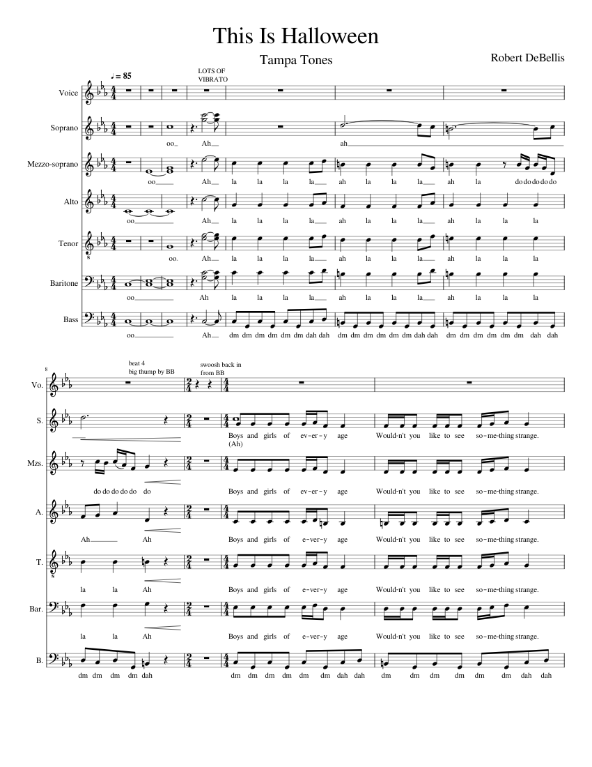 This Is Halloween Sheet music for Soprano, Alto, Tenor, Bass voice ...