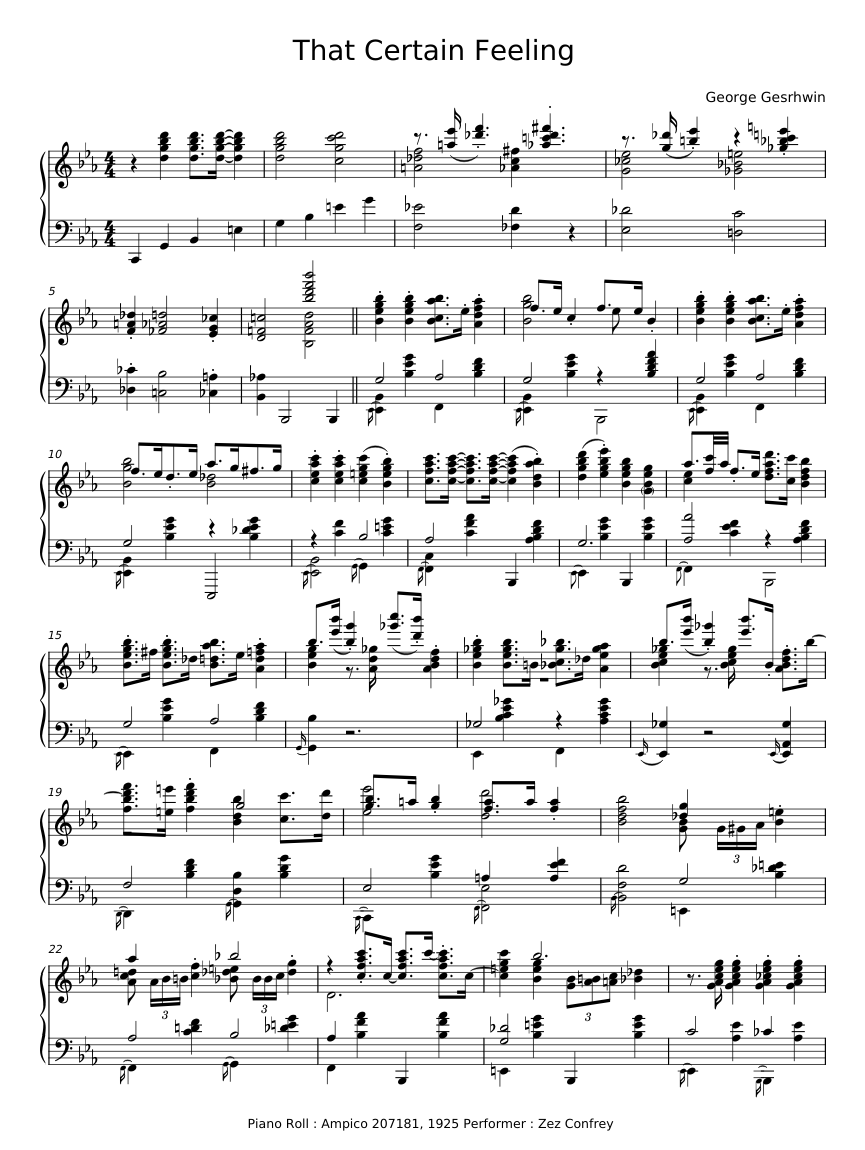 That Certain Feeling - George Gershwin Sheet Music for Piano (Piano Duo ...