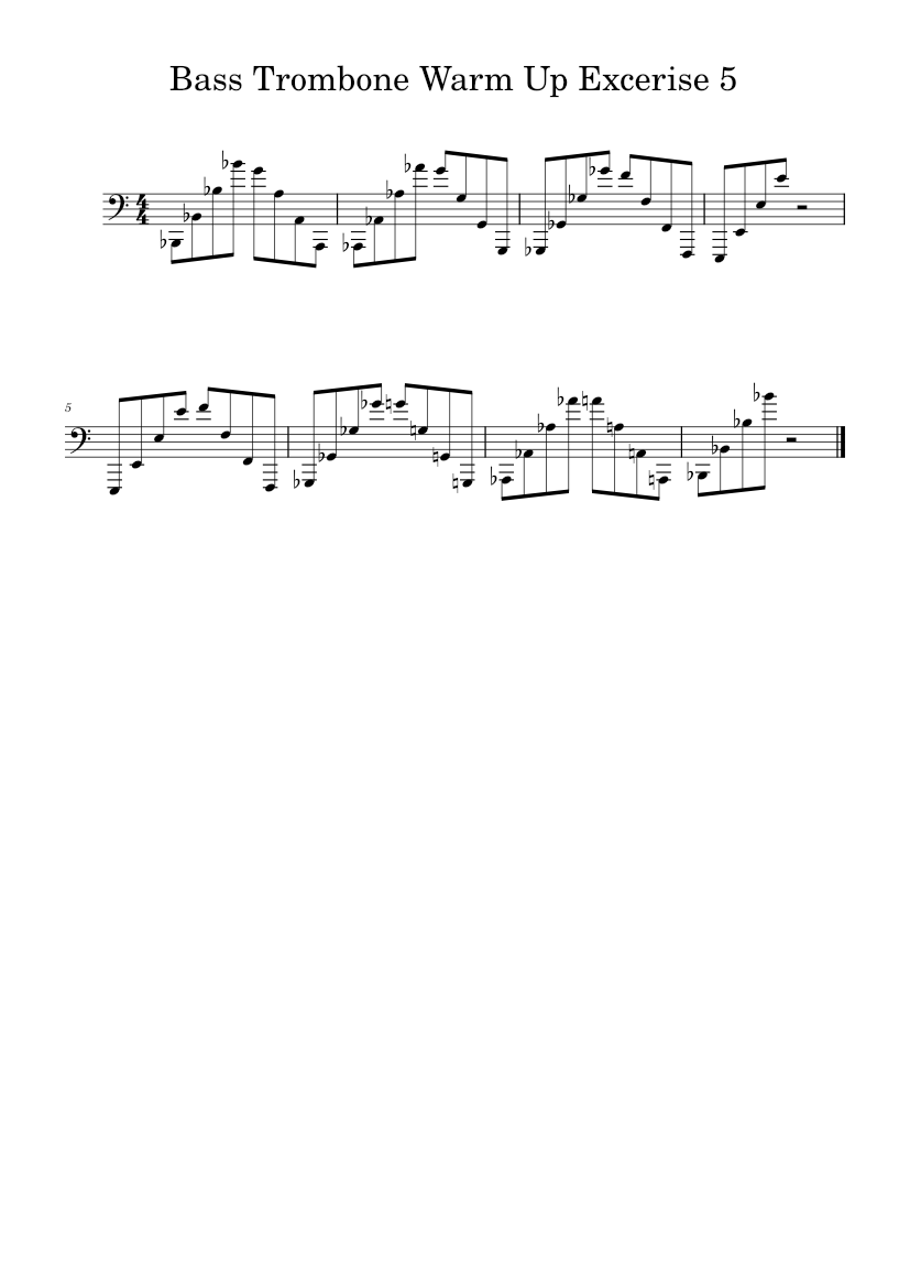 Bass Trombone Warm Up 5 Sheet music for Trombone (Solo) | Musescore.com