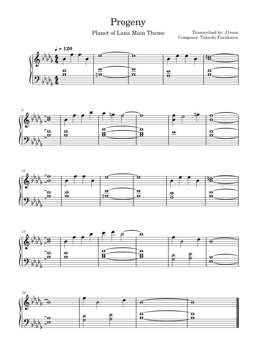 Planet of Lana - Progeny Sheet Music for Piano (Solo) Easy | MuseScore.com