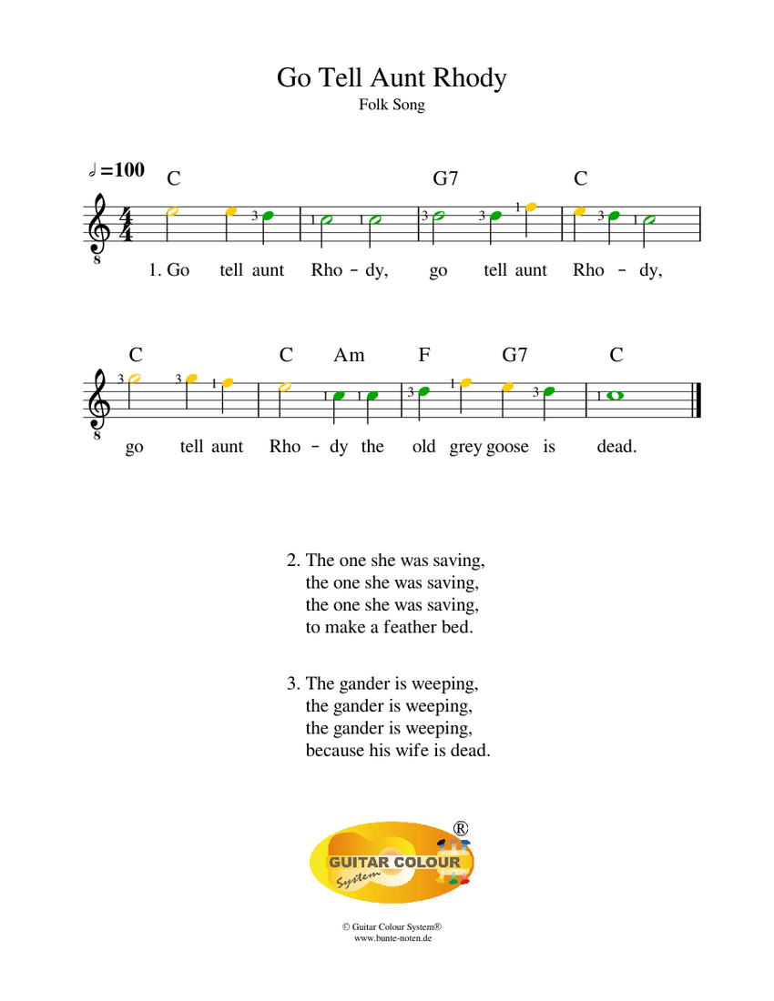 Go Tell Aunt Rhody Sheet music for Piano (Solo) | Musescore.com