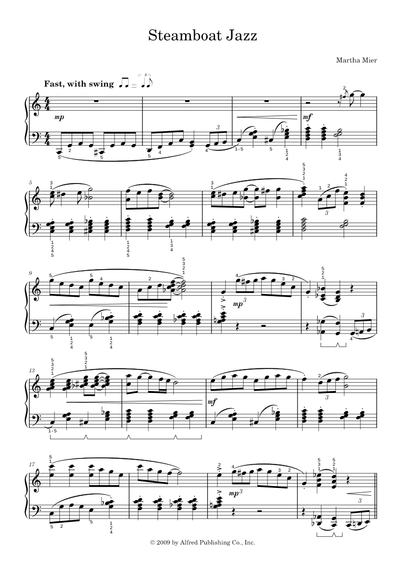 Steamboat Jazz – Martha Mier Sheet Music for Piano (Solo) | MuseScore.com