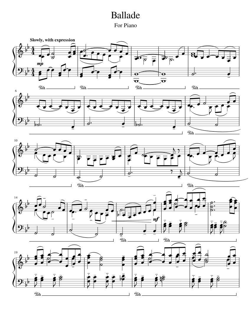 Ballade Sheet music for Piano (Solo) | Musescore.com