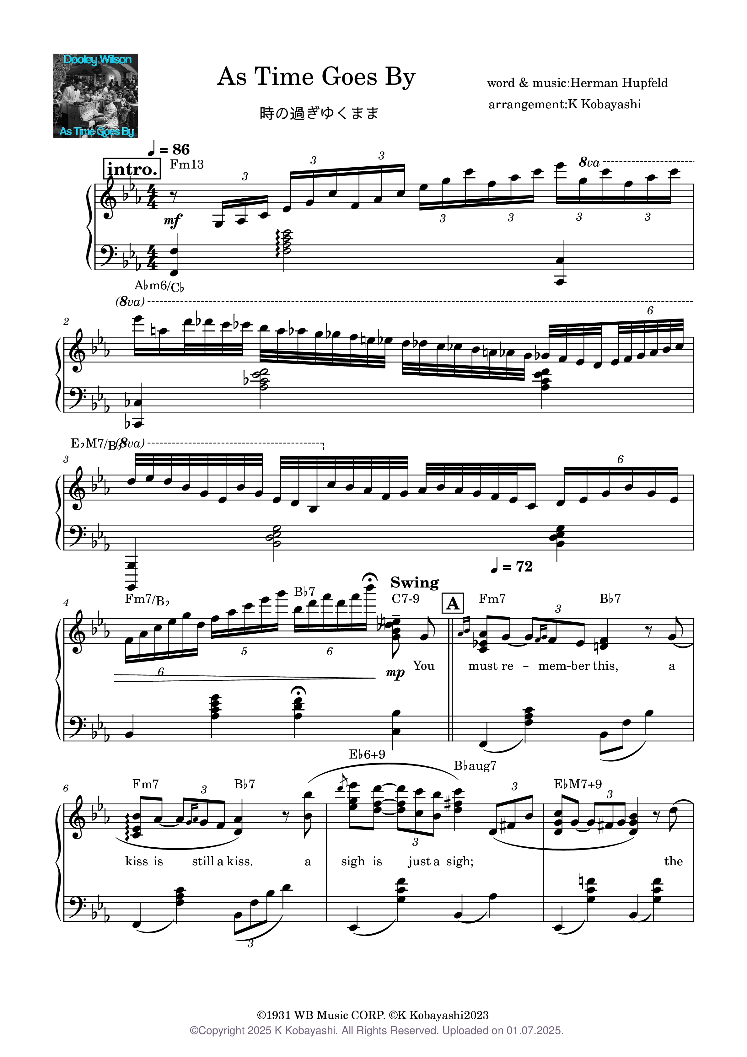 As Time Goes By - Herman Hupfeld Sheet music for Piano (Solo ...