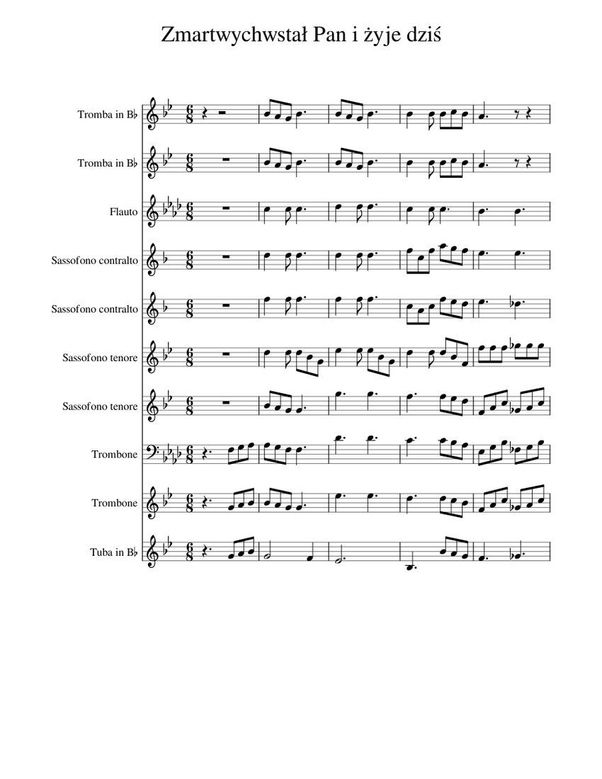 Zmartwychwstał Pan I Żyje Dziś – Marcin Gajda Sheet music for Trombone ...