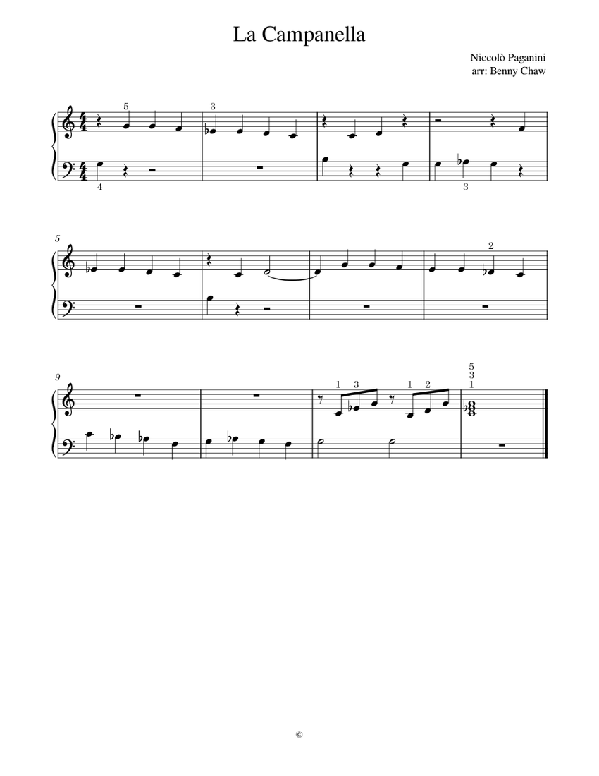 La Campanella Sheet music for Piano (Solo) | Musescore.com