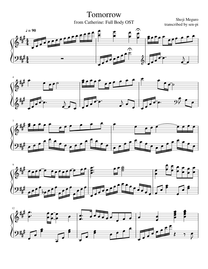 Tomorrow Sheet music for Piano (Solo) | Musescore.com