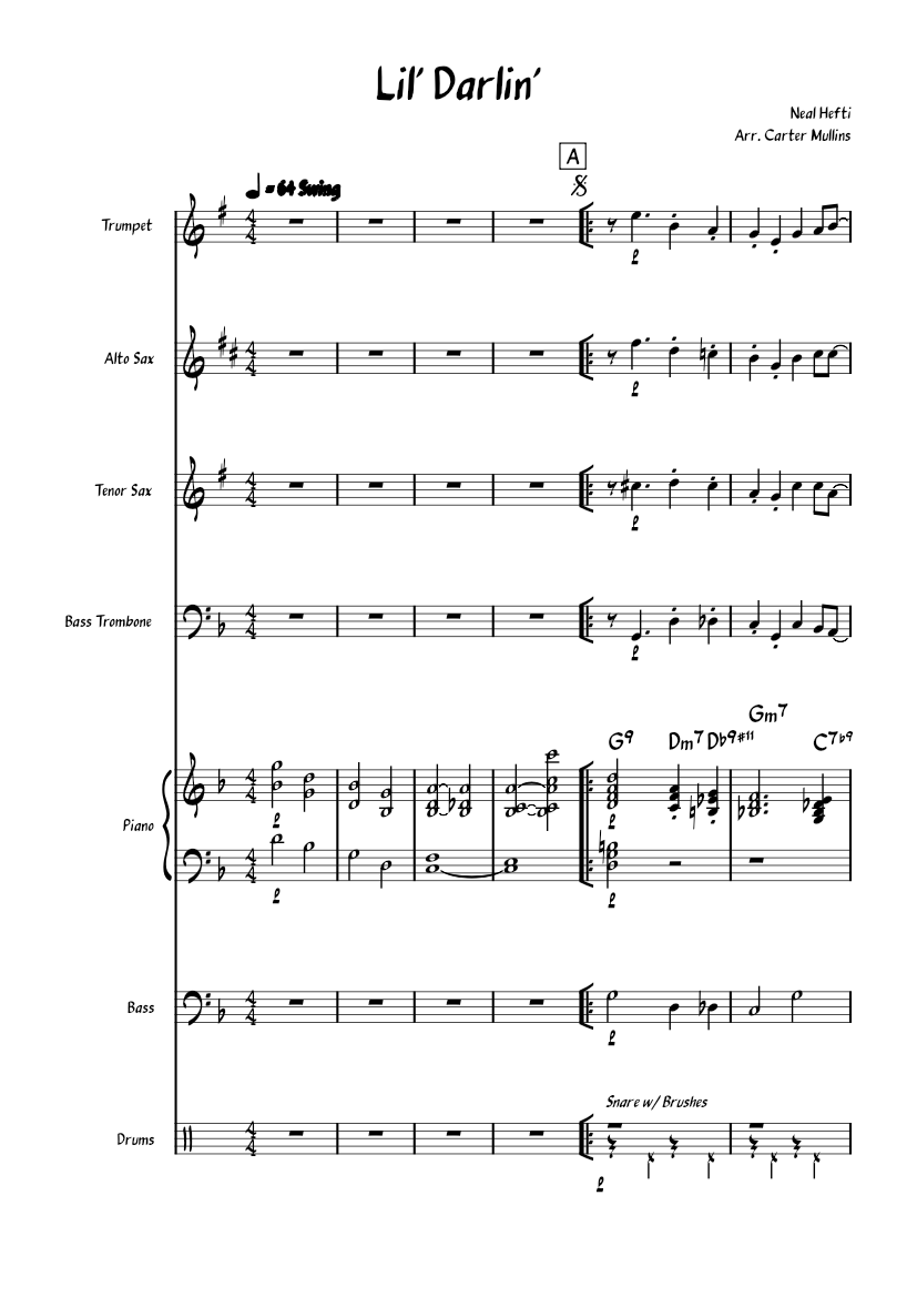 Lil darlin – Count Basie Sheet music for Piano, Trombone, Trombone bass ...
