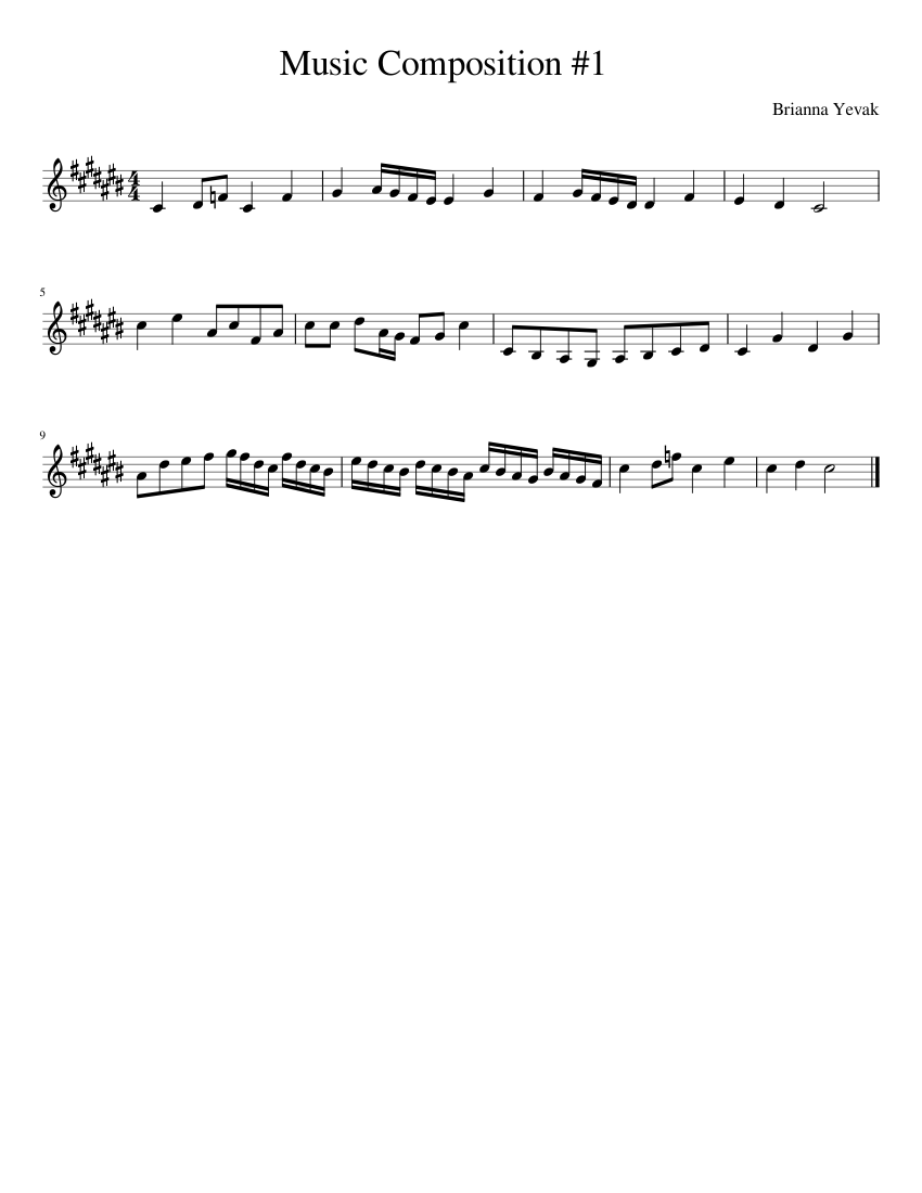 Melodic Composition #1 Sheet music for Piano (Solo) | Musescore.com