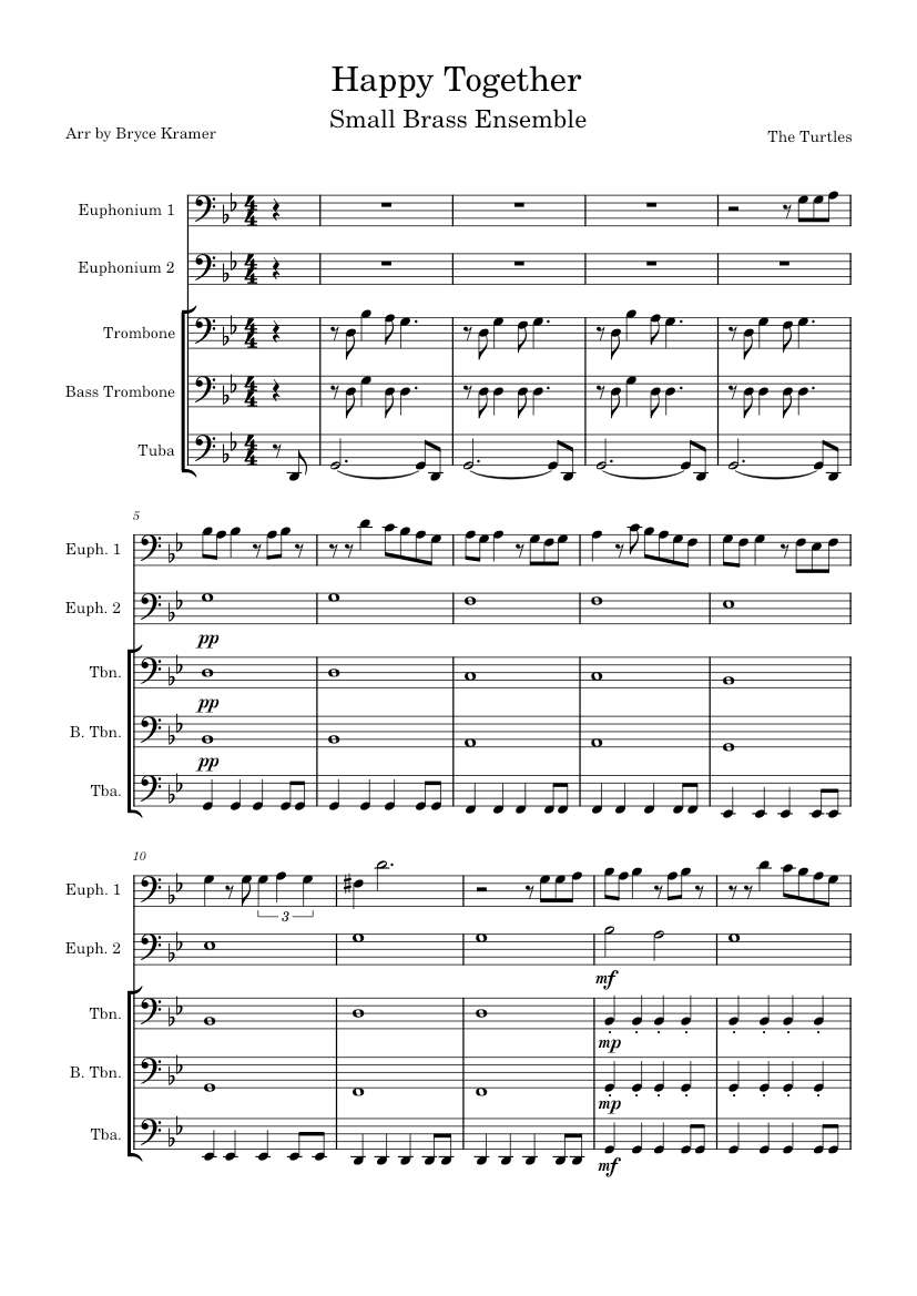 Happy together – The Turtles Happy Together Sheet music for Trombone ...
