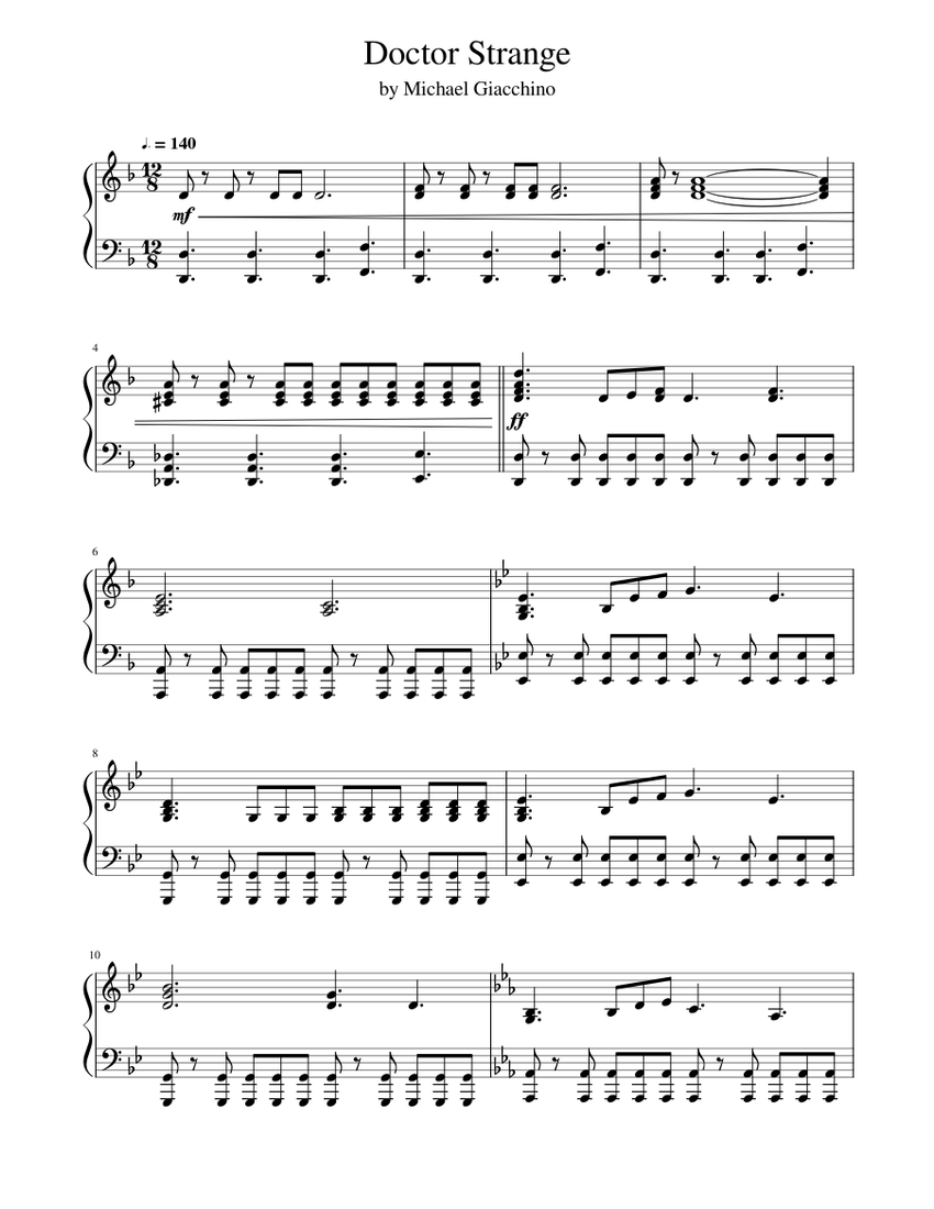 Doctor Strange Sheet music for Piano (Solo) | Musescore.com
