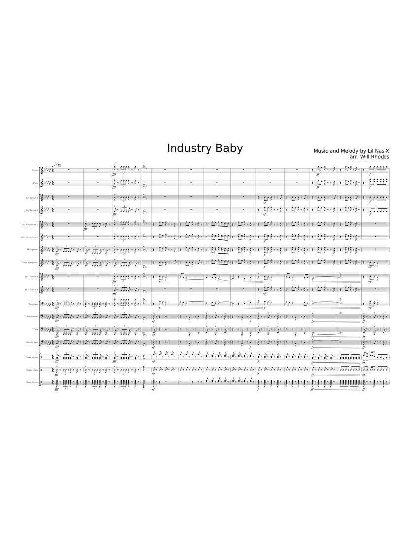 INDUSTRY BABY – Lil Nas X, Jack Harlow Industry Baby Sheet music for Trombone, Euphonium, Tuba ...
