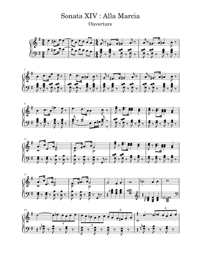 Sonata_XIV___Alla_Marcia - piano tutorial