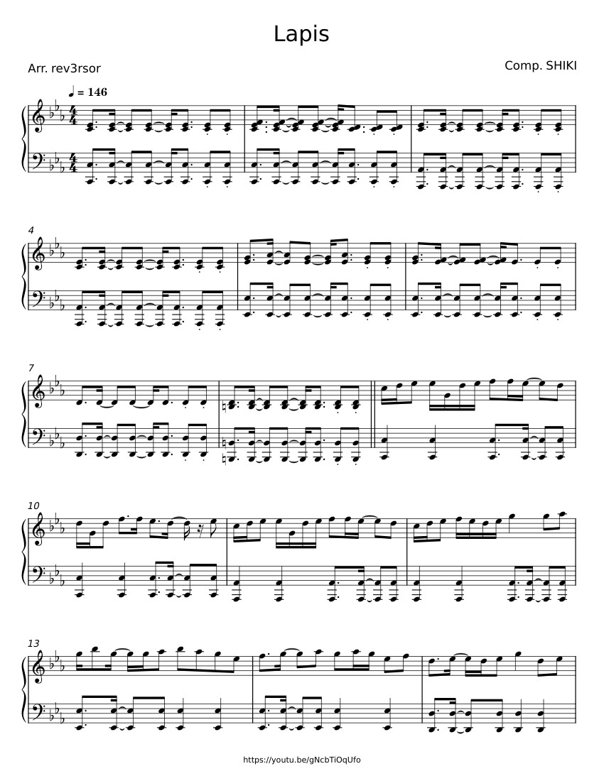 Lapis - Shiki Masaoka Sheet music for Piano (Solo) | Musescore.com