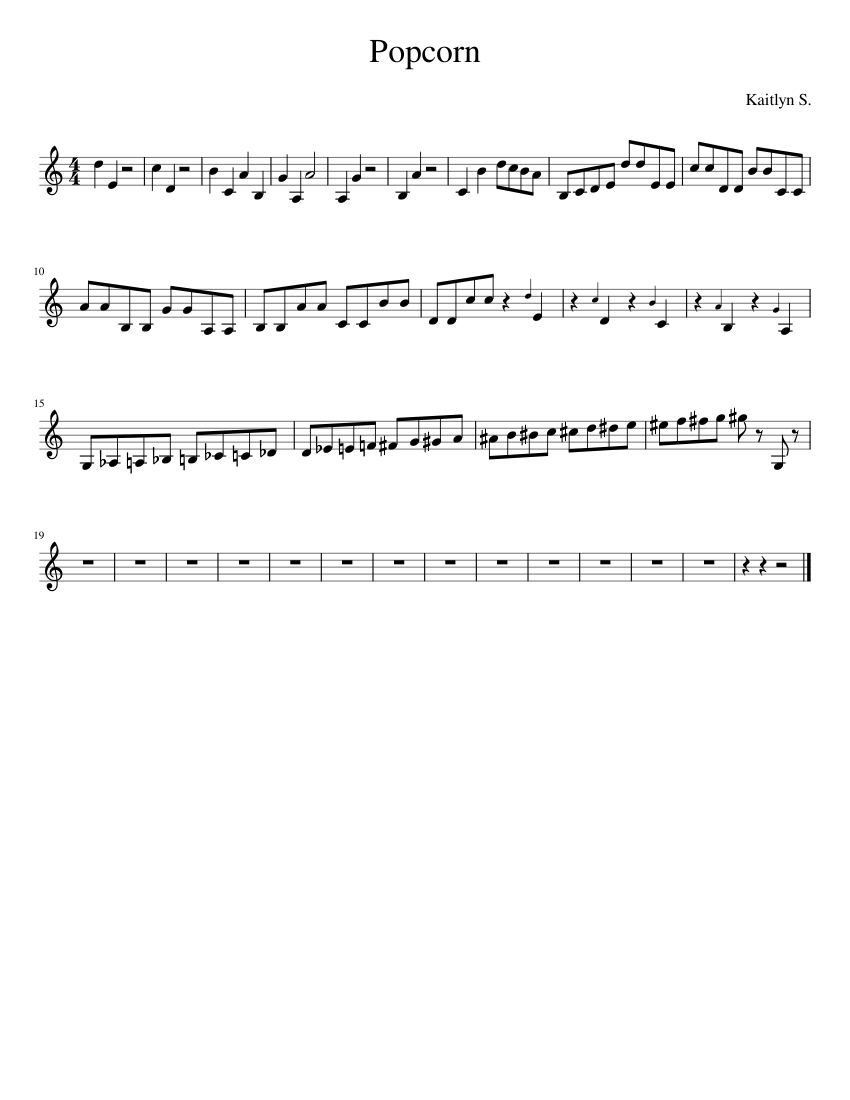 Popcorn Sheet music for Piano (Solo) Easy | Musescore.com