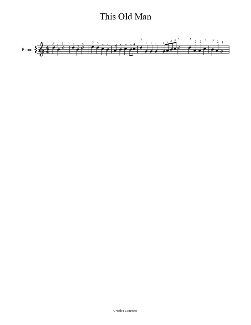This Old Man Sheet music for Piano (Solo) | Musescore.com