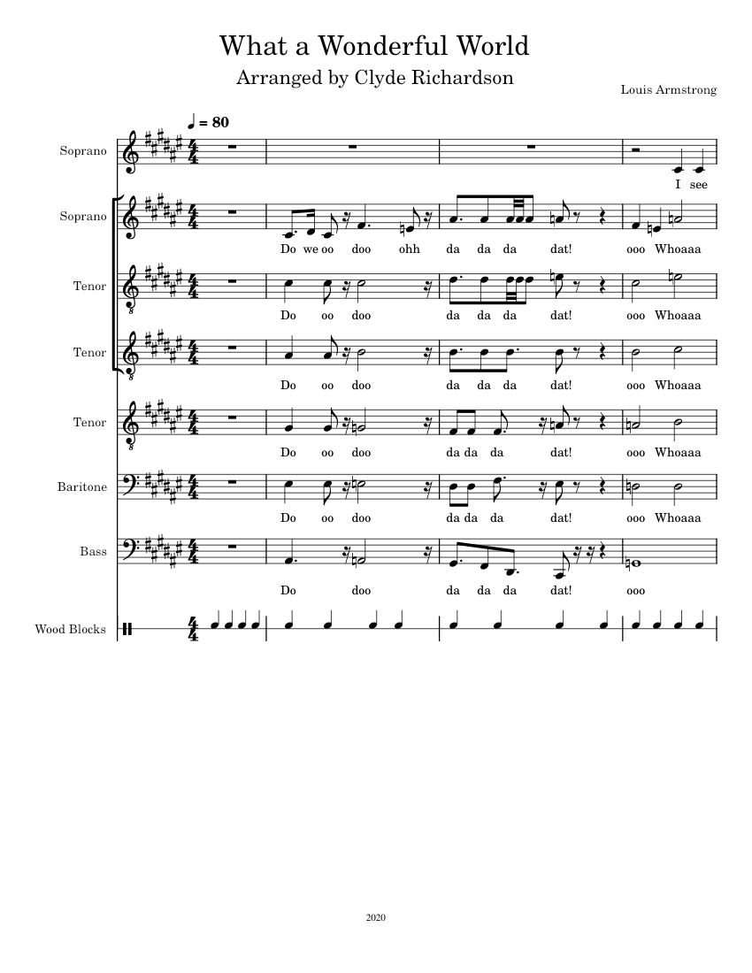 What A Wonderful World What a wonderful world revised Sheet music for ...
