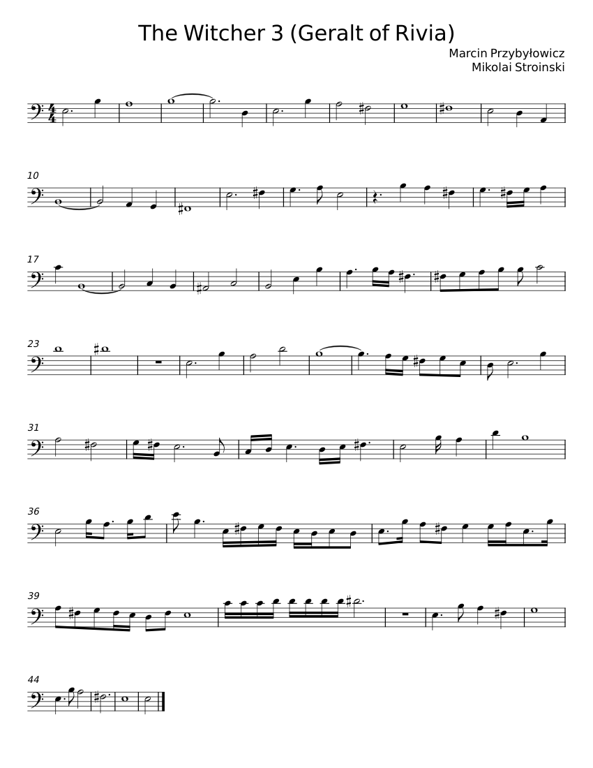 The Witcher 3: Wild Hunt – Wolven Storm - Marcin Przybyłowicz Sheet ...