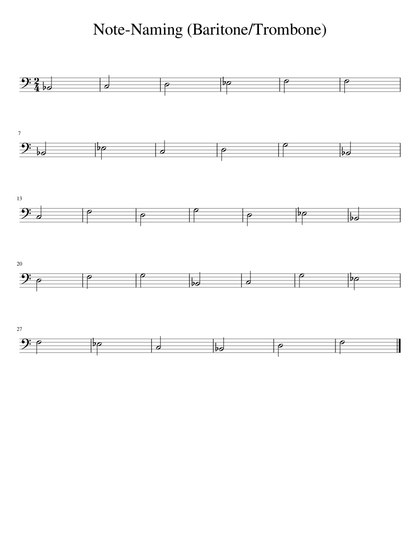 Note Naming Bari and Trom 2 Sheet music for Piano (Solo) Easy ...