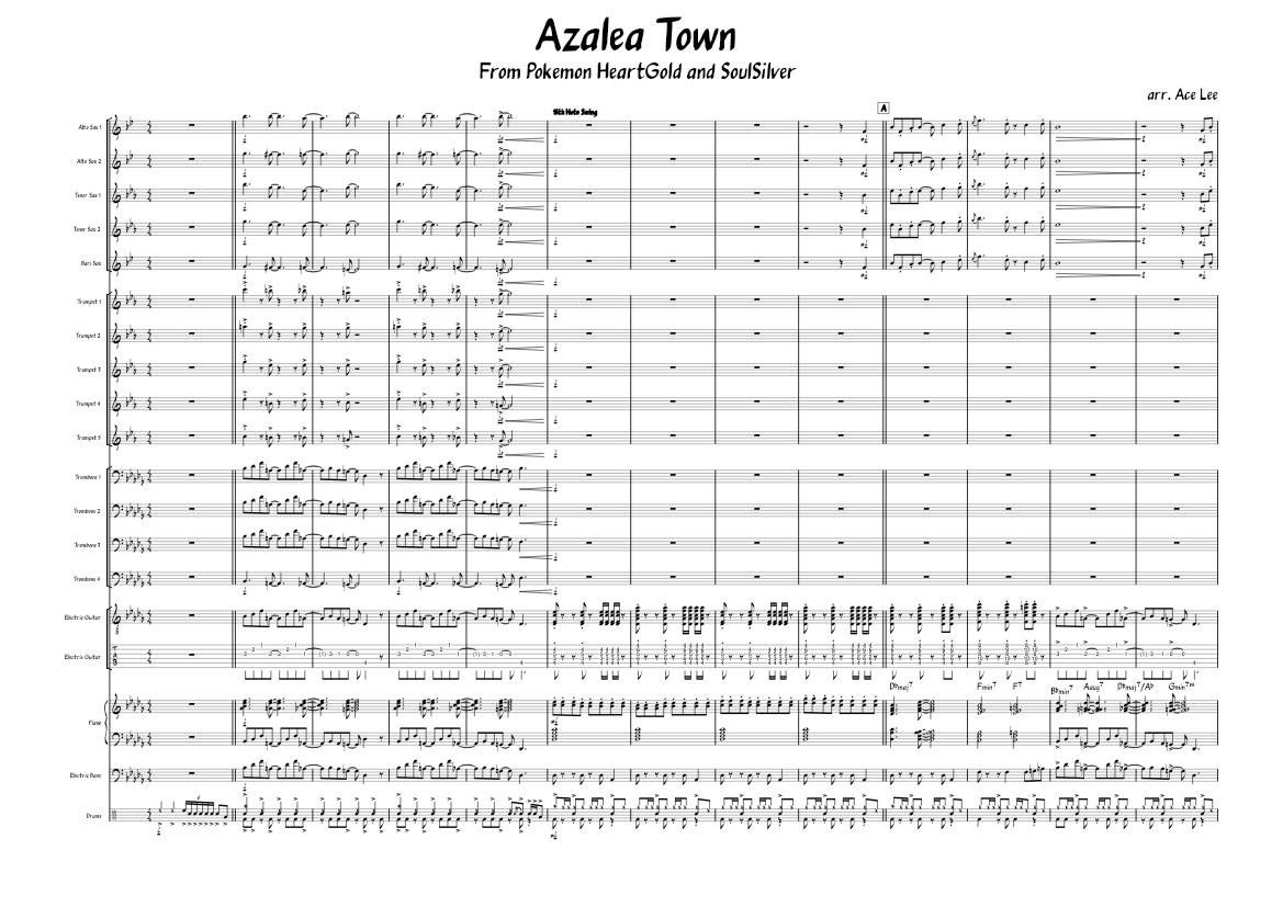 Azalea Town Sheet music for Piano, Trombone, Saxophone alto, Saxophone ...