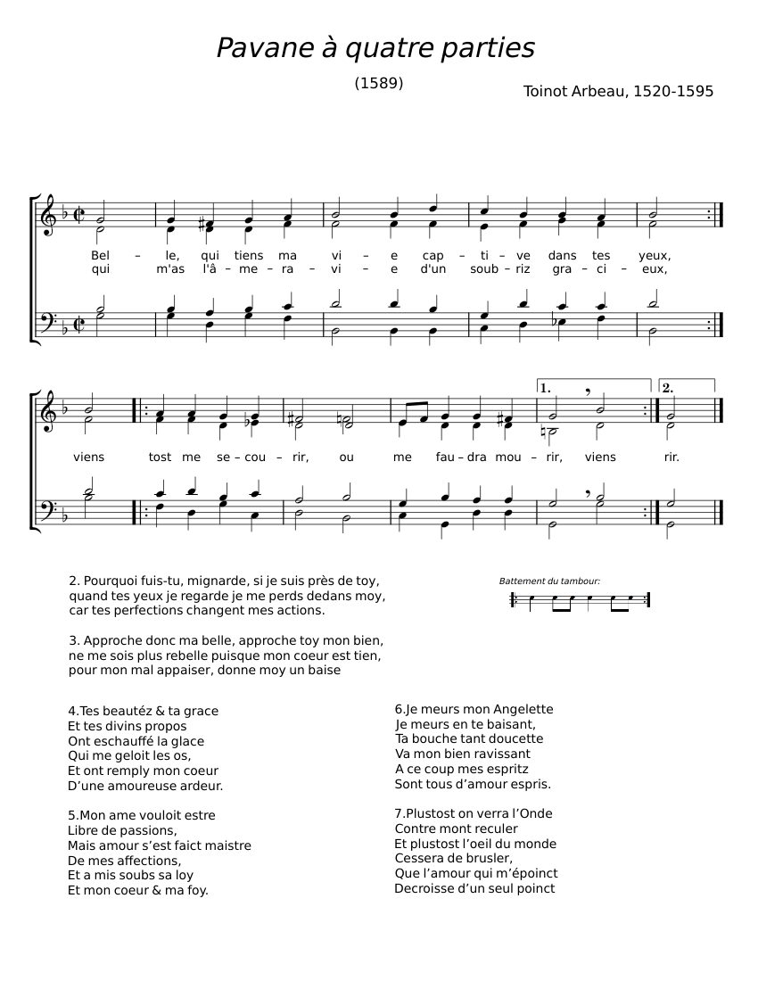 Pavane à quatre parties Sheet music for Synthesizer (Mixed Duet ...