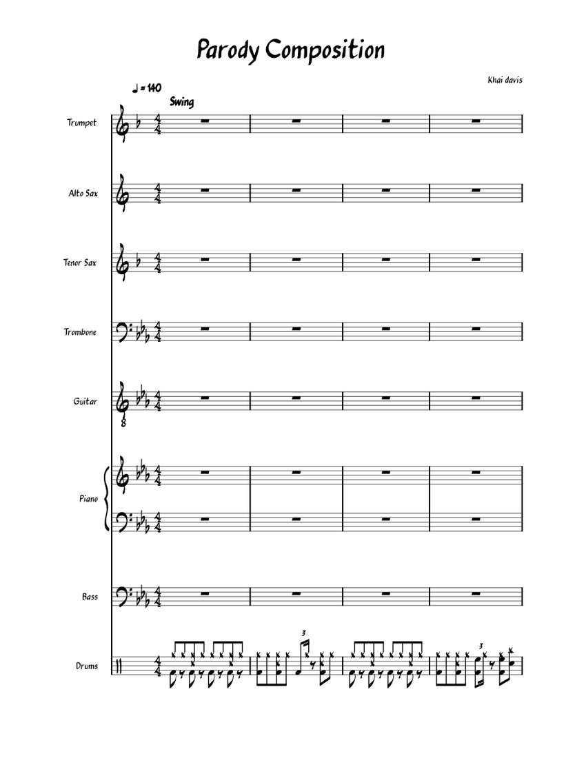Master blaster (jammin) – Stevie Wonder Parody Composition Sheet music ...