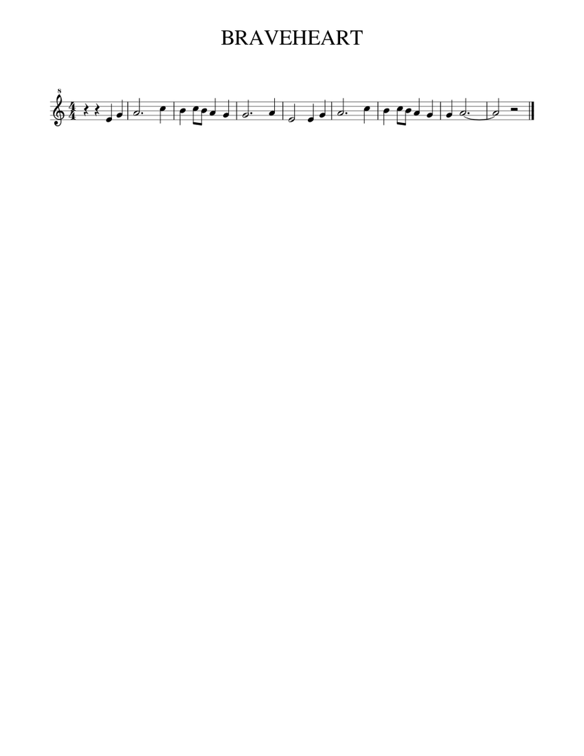 BRAVEHEART Sheet music for Flute other (Solo) | Musescore.com