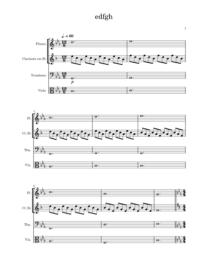 Icarus/Confutatis arrangement Sheet music for Trombone, Flute, Clarinet ...