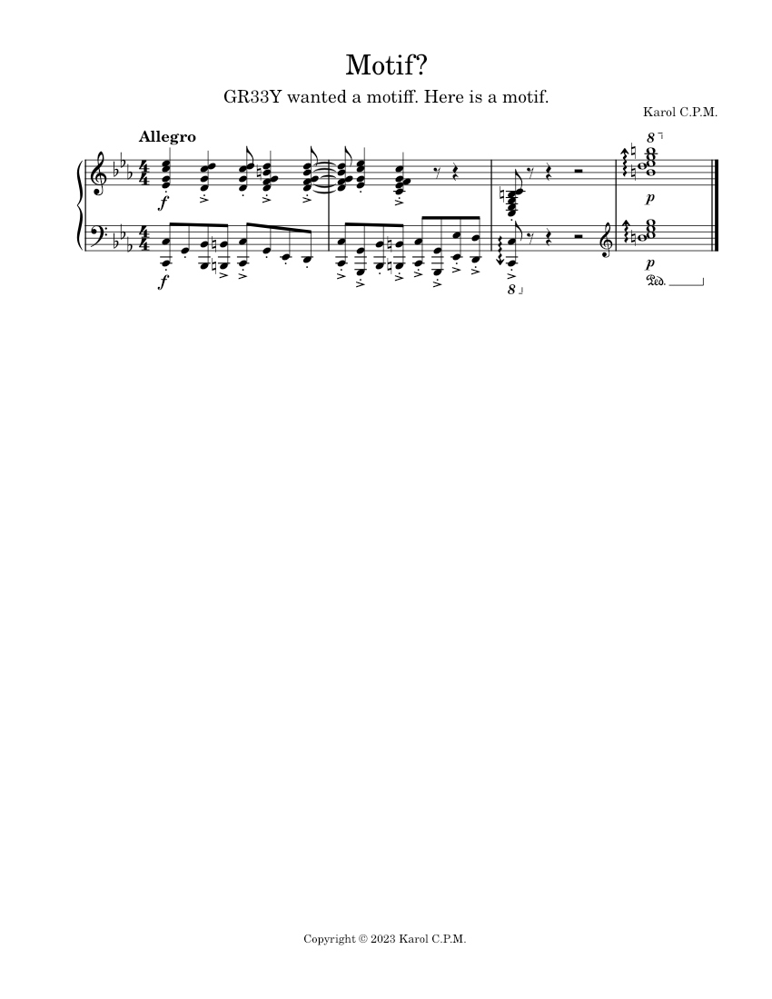 Motif? For GR3Y99 Sheet music for Piano (Solo) Easy | Musescore.com