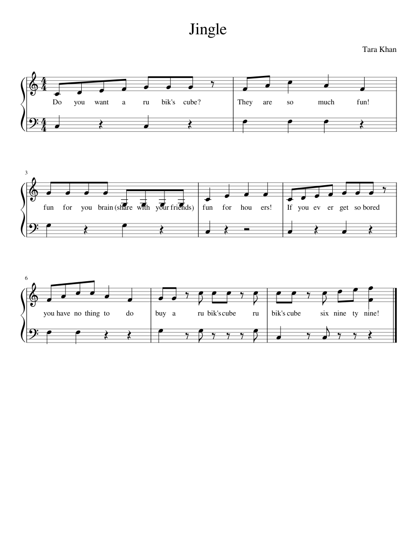 Jingle Sheet music for Piano (Solo) | Musescore.com