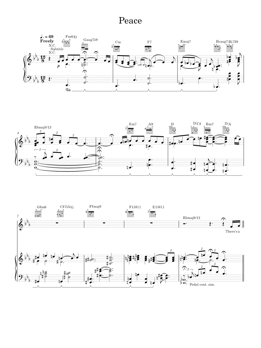 peace Sheet music for Piano, Vocals: Music Notes