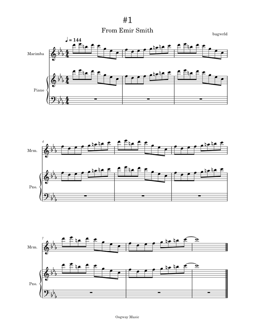 #1 Sheet music for Piano, Marimba (Solo) | Musescore.com