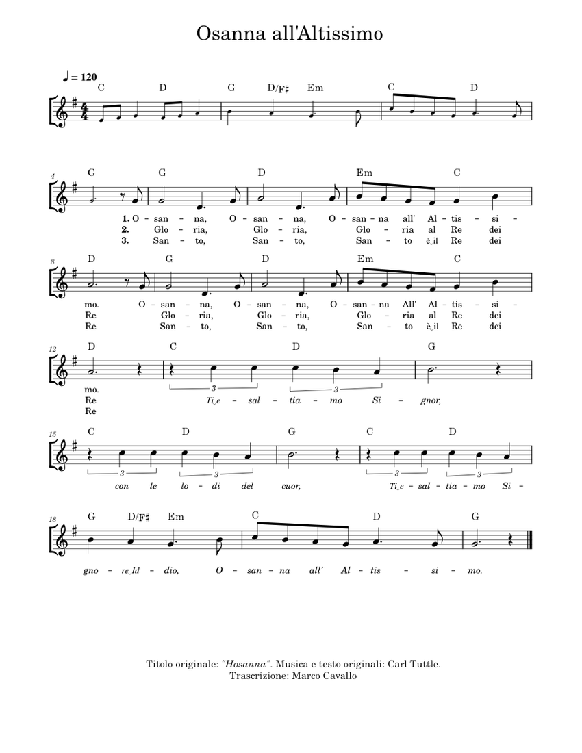 Osanna all'Altissimo Sheet music for Piano (Solo) Easy | Musescore.com