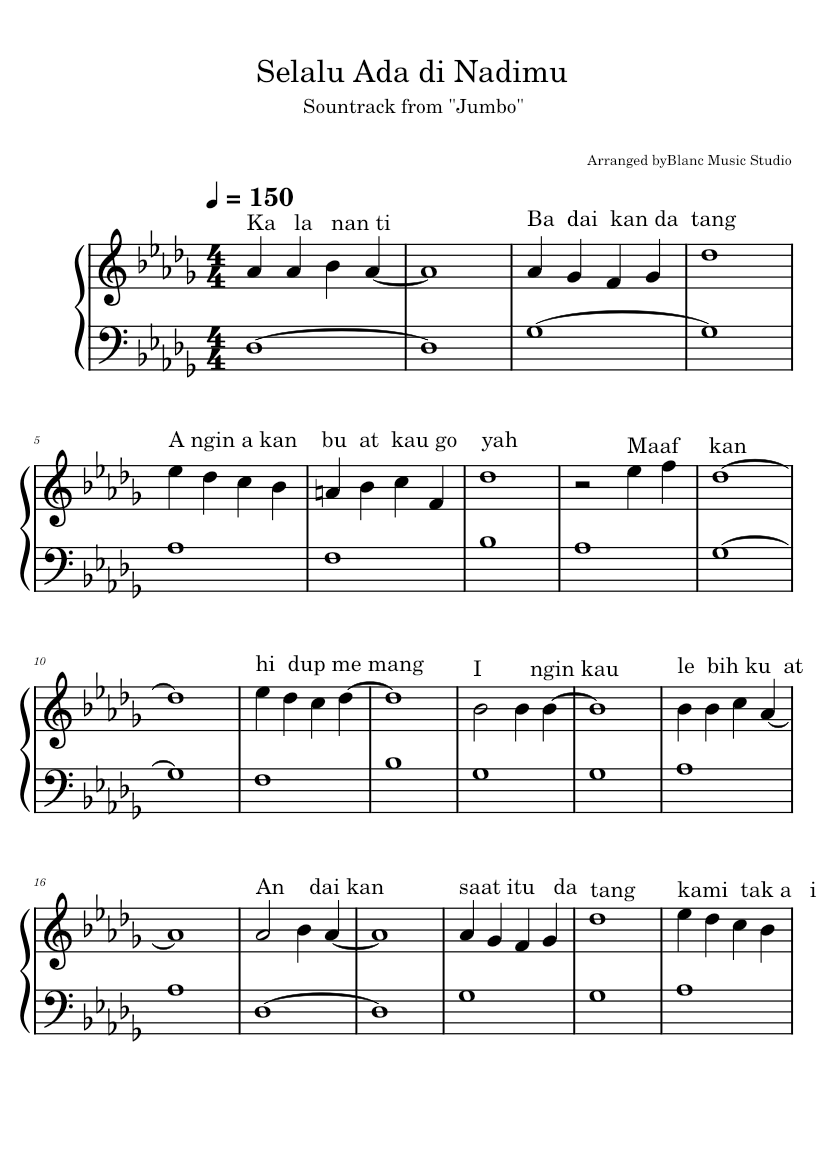 Selalu Ada di Nadimu – Bunga Citra Lestari (Original Key - Easy) Sheet ...