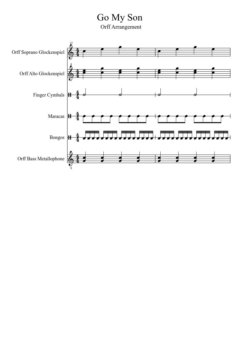 Go My Son Sheet music for Glockenspiel, Bongo, Percussion - pitched ...