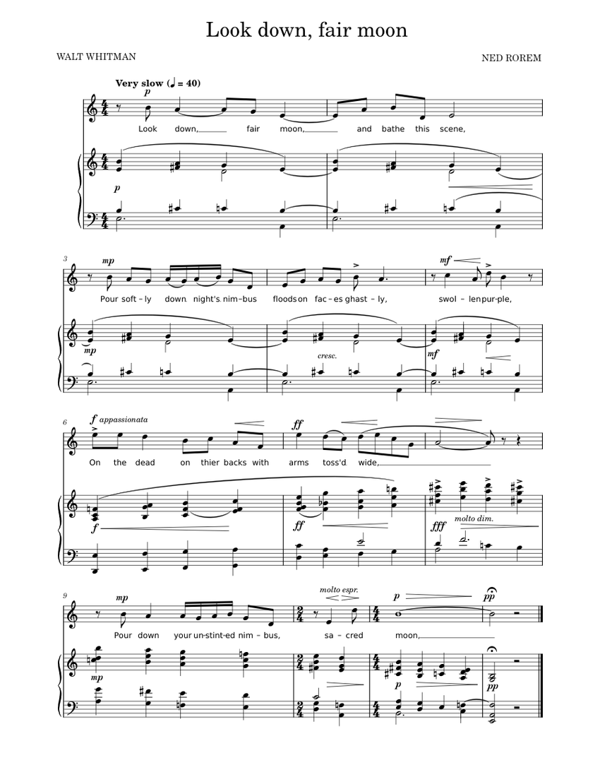 Look down, fair moon – Ned Rorem ...