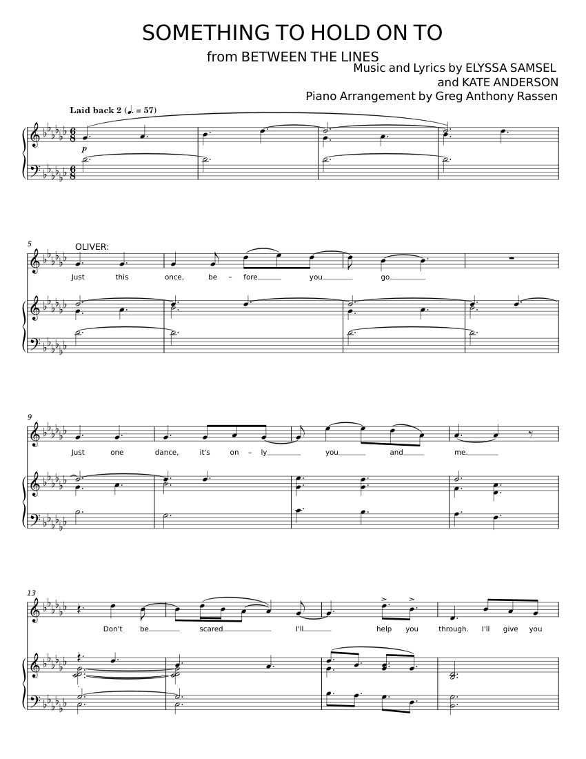 Something To Hold On To - Allie Moss Sheet music for Piano, Synthesizer ...