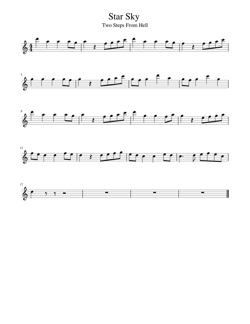 Star Sky Sheet music for Piano (Solo) | Download and print in PDF or ...