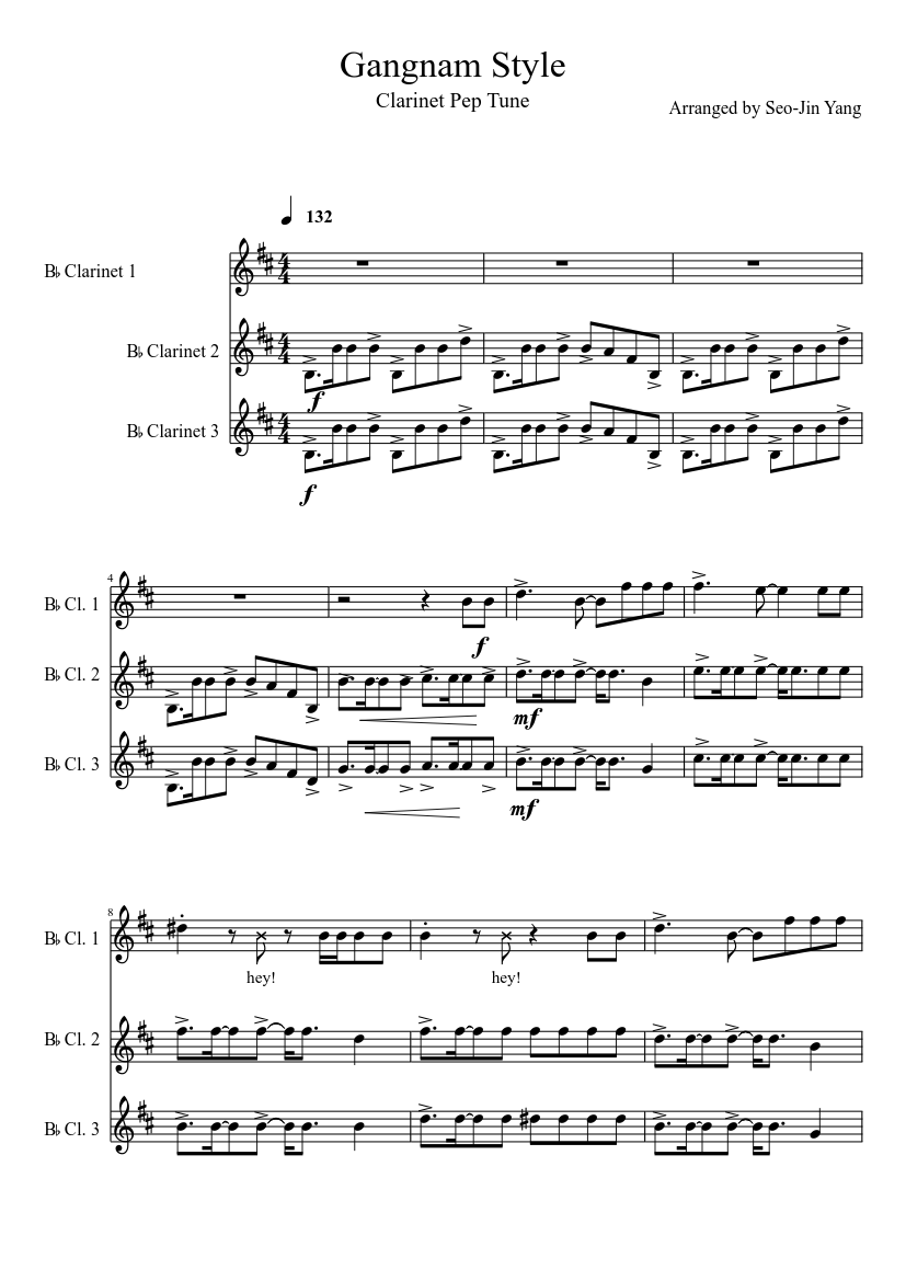 Gangnam Style Note Sheet